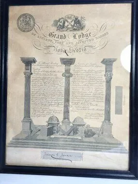 Wall Decor | Grand Lodge Nova Scotia Antique Framed Masonic Master ...